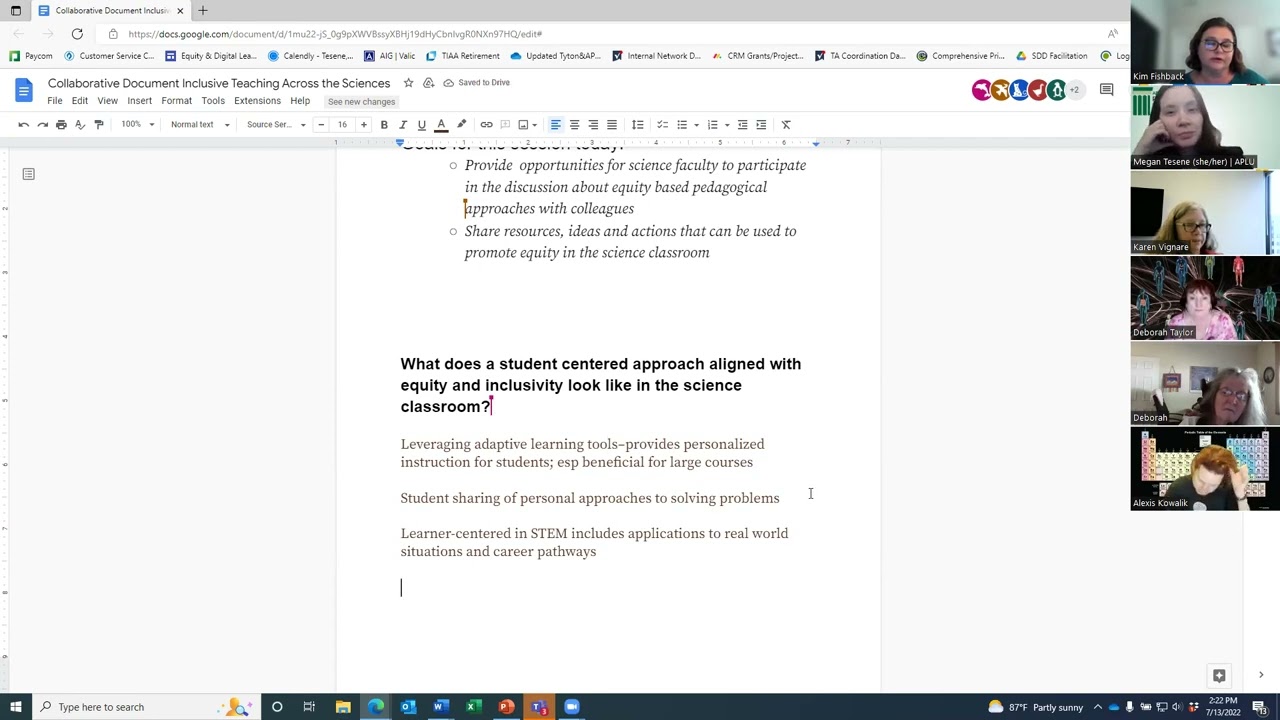 2022 INCLUSIVE Summit Disciplinary Matters: Sciences Session