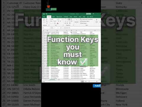 All Functions key you must know In Excel