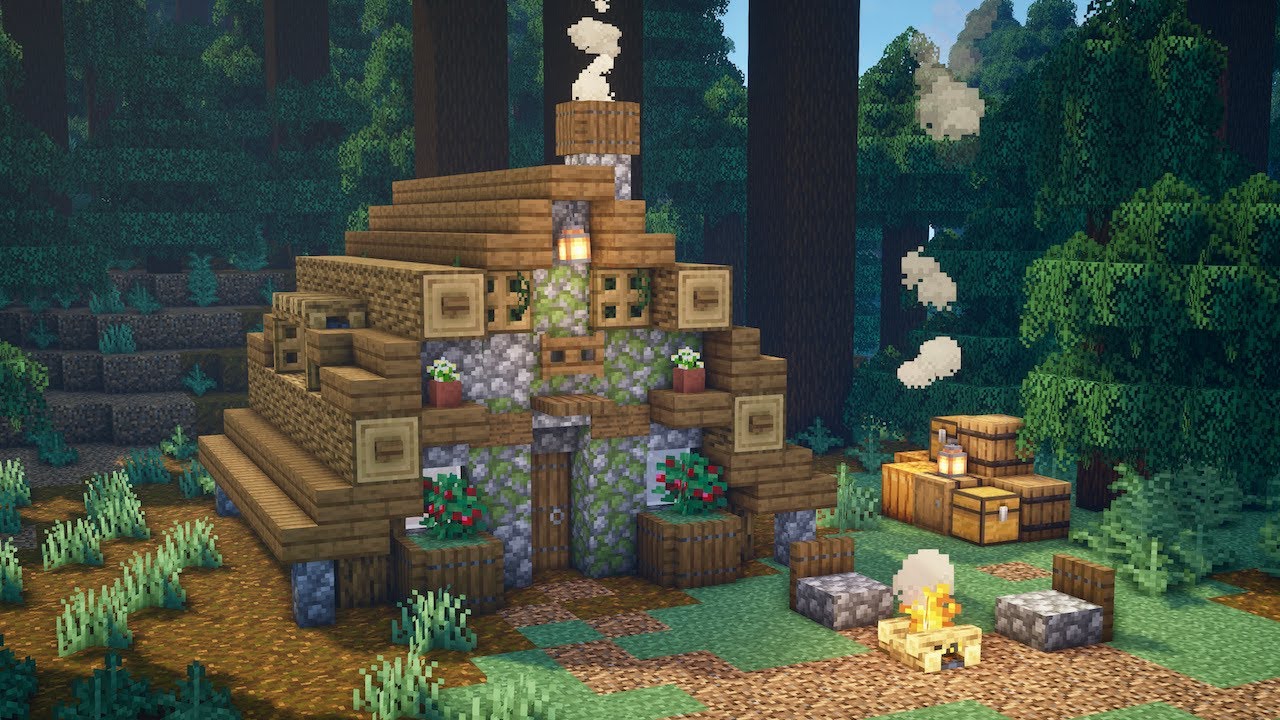 Minecraft | How to Build an Easy Starter Cabin | Tutorial - Minecraft ...