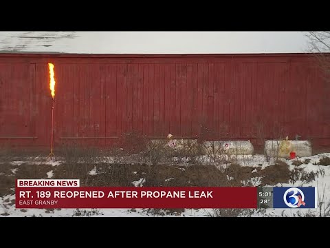 Video: East Granby road reopens following propane leak