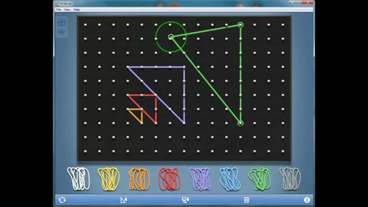 App Geoboard (iPad): rubber bands & Maths
