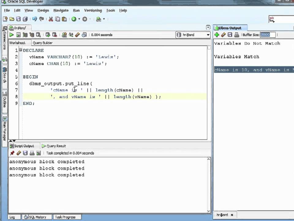 Oracle PL/SQL Tutorial - Strings