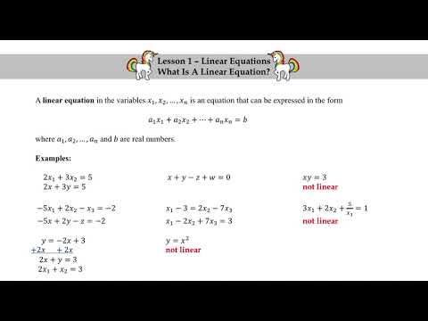 Linear Algebra - Part 1 - What Is A Linear Equation