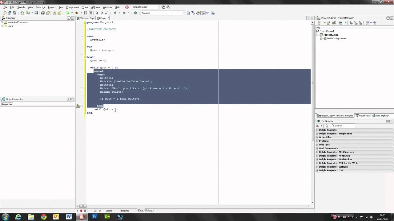Delphi Repeat and While Loops