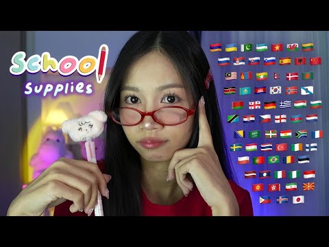 ASMR Whispering School Supplies in 68 Languages πβοΈπ± | 2 Hours of Relaxation π§π»ββοΈ