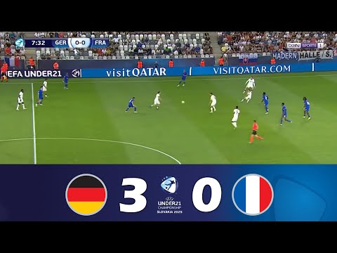 Germany vs France [3-0] | 2025 U21 European Championship Semi-Finals | Match Highlights!