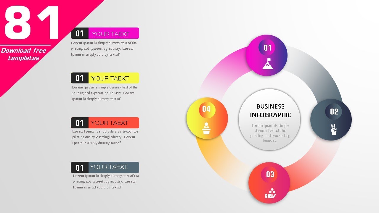 FOUR STEP CIRCULAR INFOGRAPHIC IN POWERPOINT/4 step infographic in powerpoints/free template.