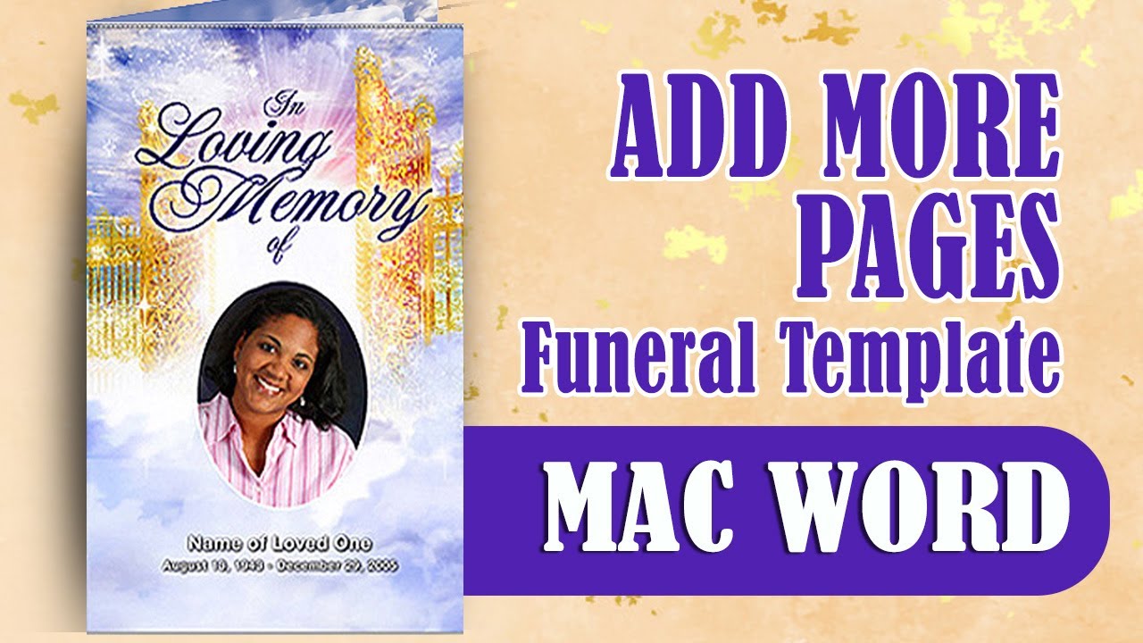 Add Pages in MAC WORD - Funeral Program Template