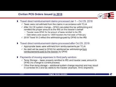 Army G1 and DFAS: Civilian PCS Tax Law Changes (2019) 🇺🇸