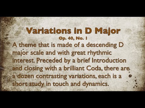 Variations in D Major by Dmitri Kabalevsky, Op. 40, No. 1
