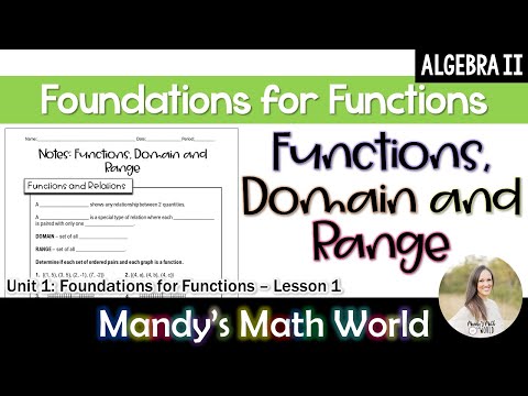 Algebra 2: Functions, Domain and Range