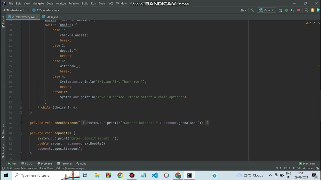 ATM Interface using Java | With Source Code | Java Projects | Internship Task | Development