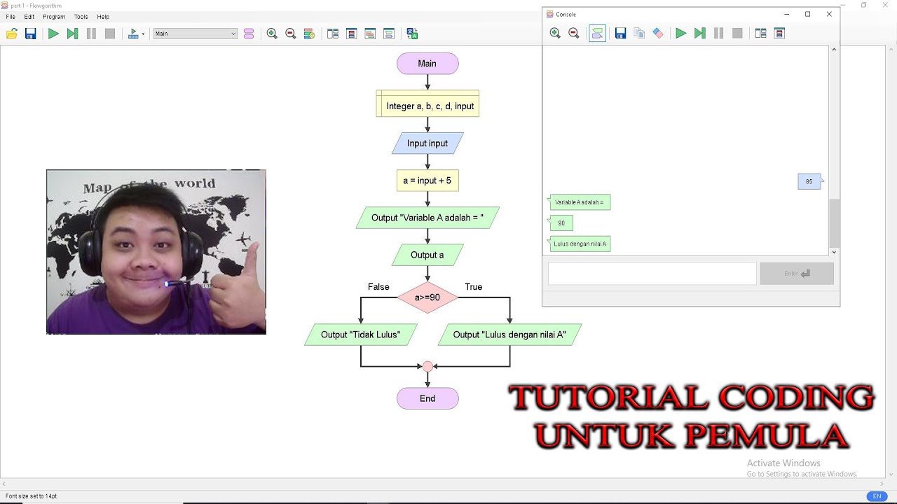 TUTORIAL CODING UNTUK PEMULA MENGGUNAKAN FLOWGORITHM - PART 1