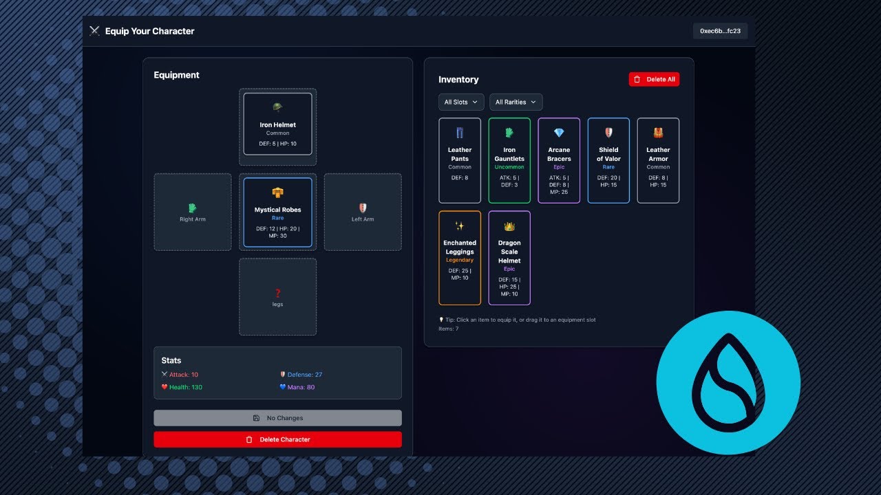 Building Equip Screen With Sui & Sveltekit