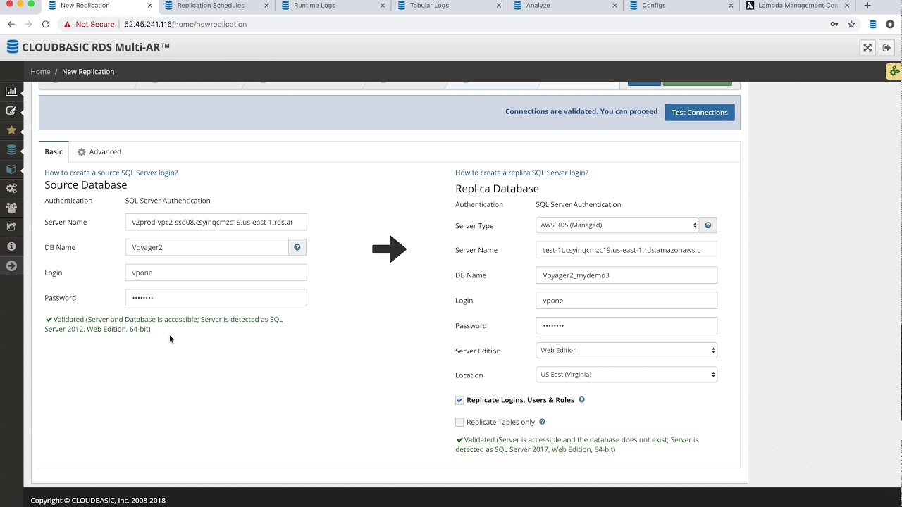 CLOUDBASIC SQL.Replica for Amazon RDS SQL Server Read Replicas (STD, ENT, WEB)
