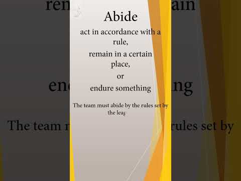 Abide Meaning | Abide Pronunciation | Abide Sentences
