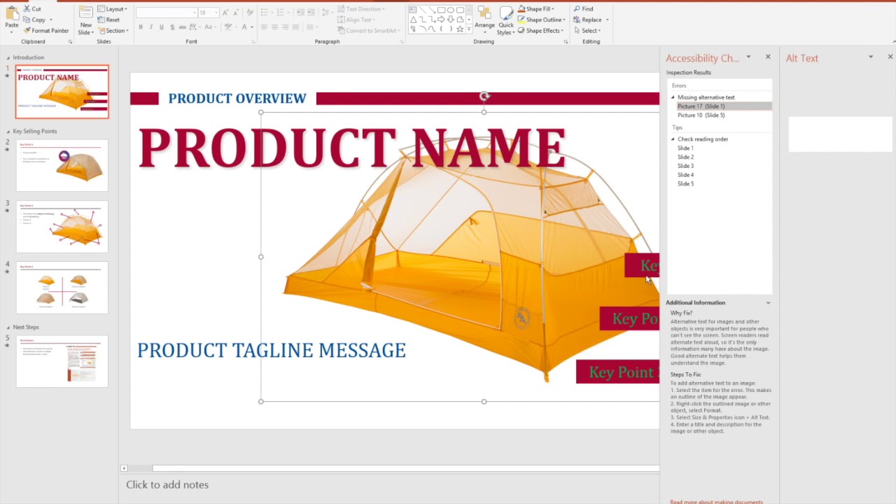 How to run an Accessibility Check on your PowerPoint