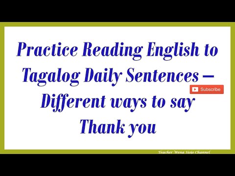 Practice Reading English to Tagalog Daily Sentences – Different ways to say Thank you