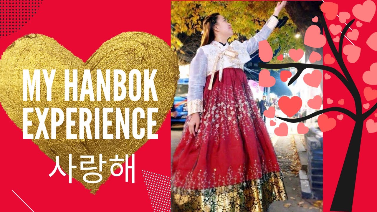 Wearing Hanbok(한복) traditional Korean dress in Seoul, Korea