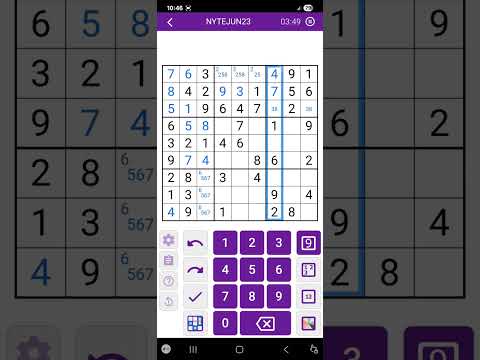 NYT Sudoku Easy June 23rd