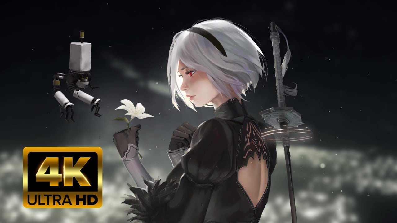 2B & Emil's Memories 🤺Live 4K Wallpaper For PC #animegirl #livewallpaper4k #animegirl