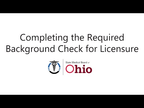 State Medical Board of Ohio Background Check Instructions