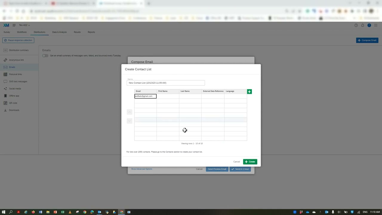 Qualtrics survey distribution