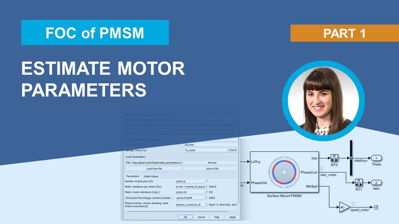How to Estimate Parameters from Motor | Field-Oriented Control of PMSM with Simulink, Part 1