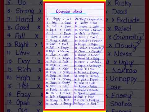 50 Opposite Words in English l Opposite Words english l Vilom Sabda in English