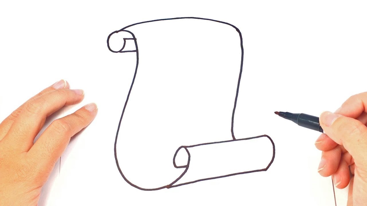 Como dibujar un Pergamino paso a paso | Dibujo fácil de Pergamino