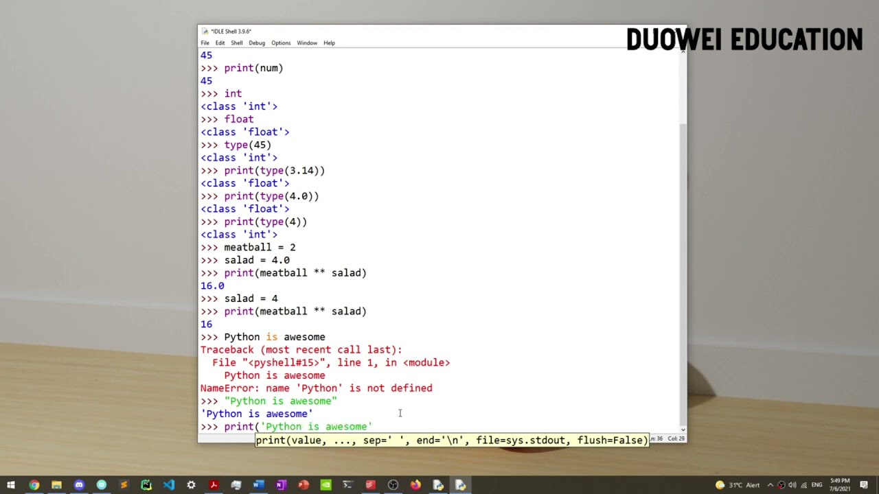 Introduction to Datatypes ( Integer, Float and String ) and Input - Learn Python #3