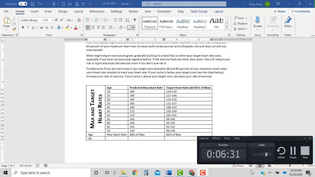 Word Chapter 7 Pause and Practice 7-1