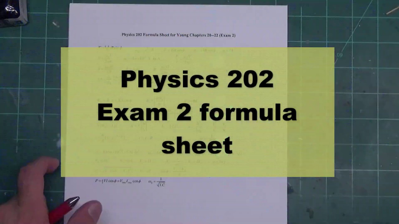 Physics 202 exam 2 equation sheet