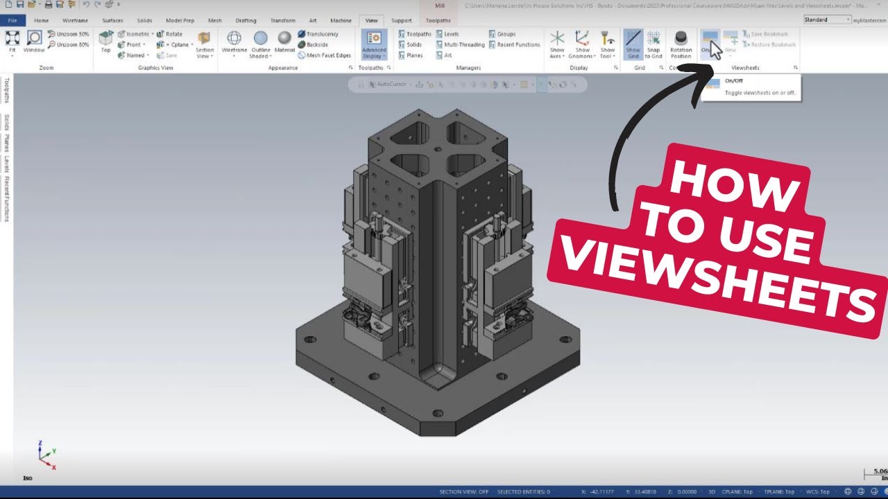 Mastercam 2023: Using Viewsheets