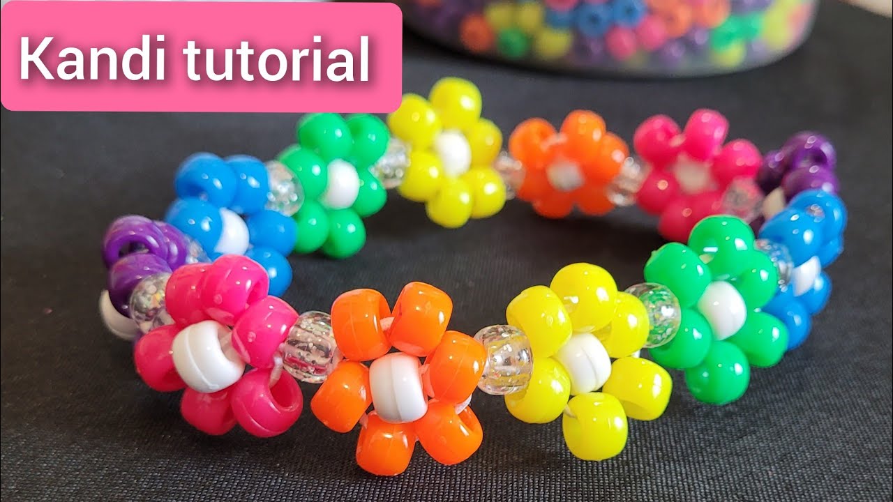 Flower chain kandi bracelet tutorial