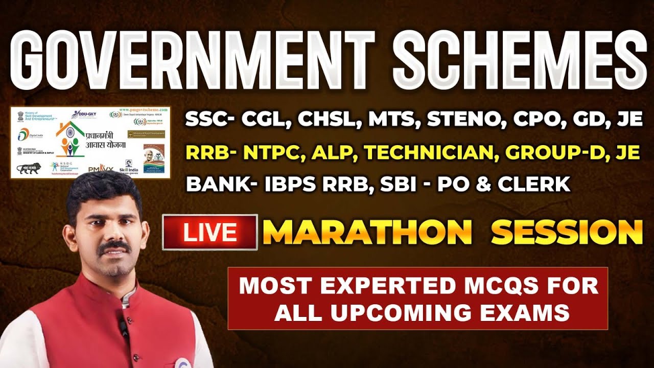 Government Schemes 2024 - 25 | Important Govt Schemes in One-shot | Government Schemes for all exams