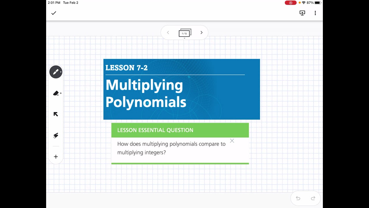 Multiplying Polynomials (Lesson 7-2)