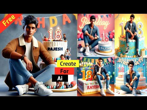 How To Create 3D Ai Birthday Name Image | Trending birthday Name Video Editing | Bing Image Creator