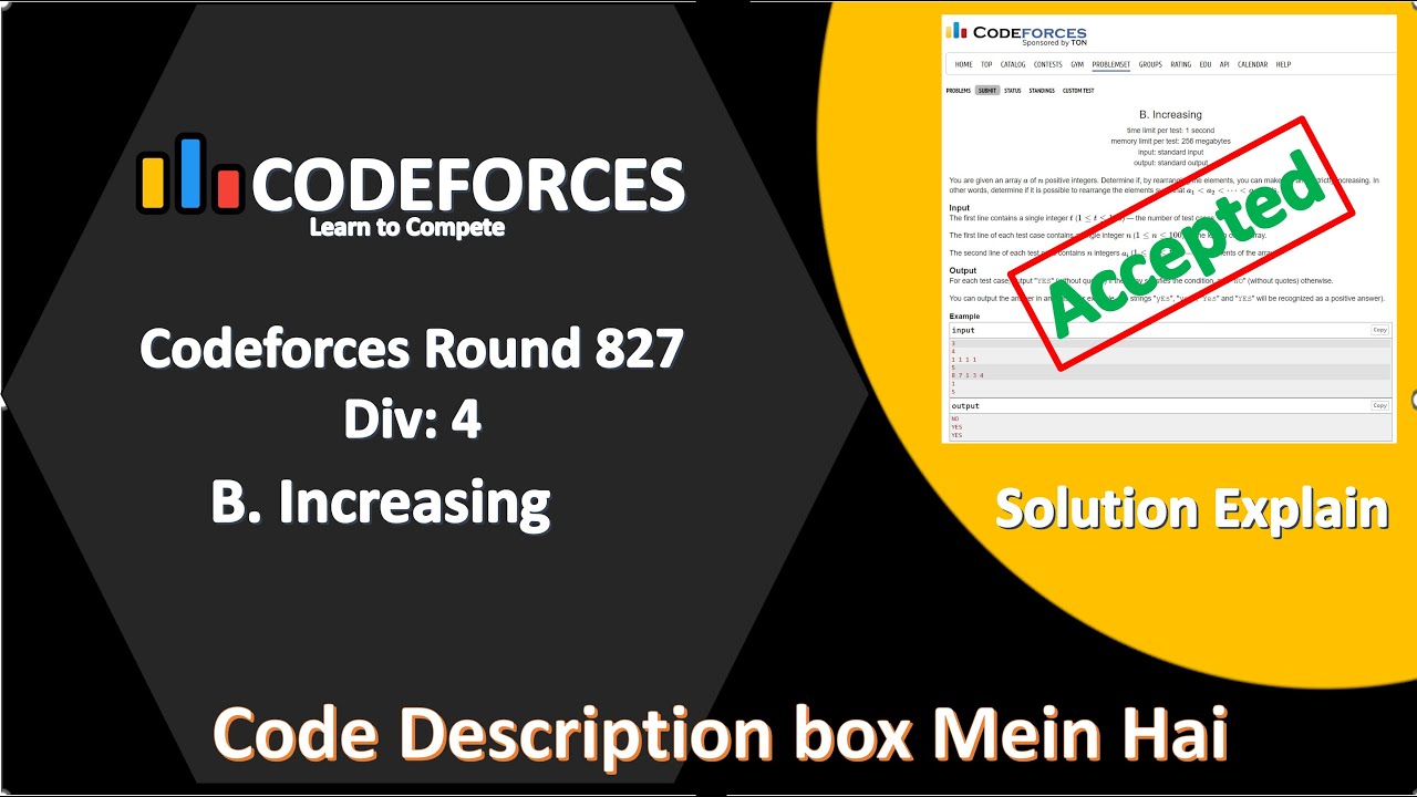 Increasing || Codeforces || Practice Problem || Solution Explain