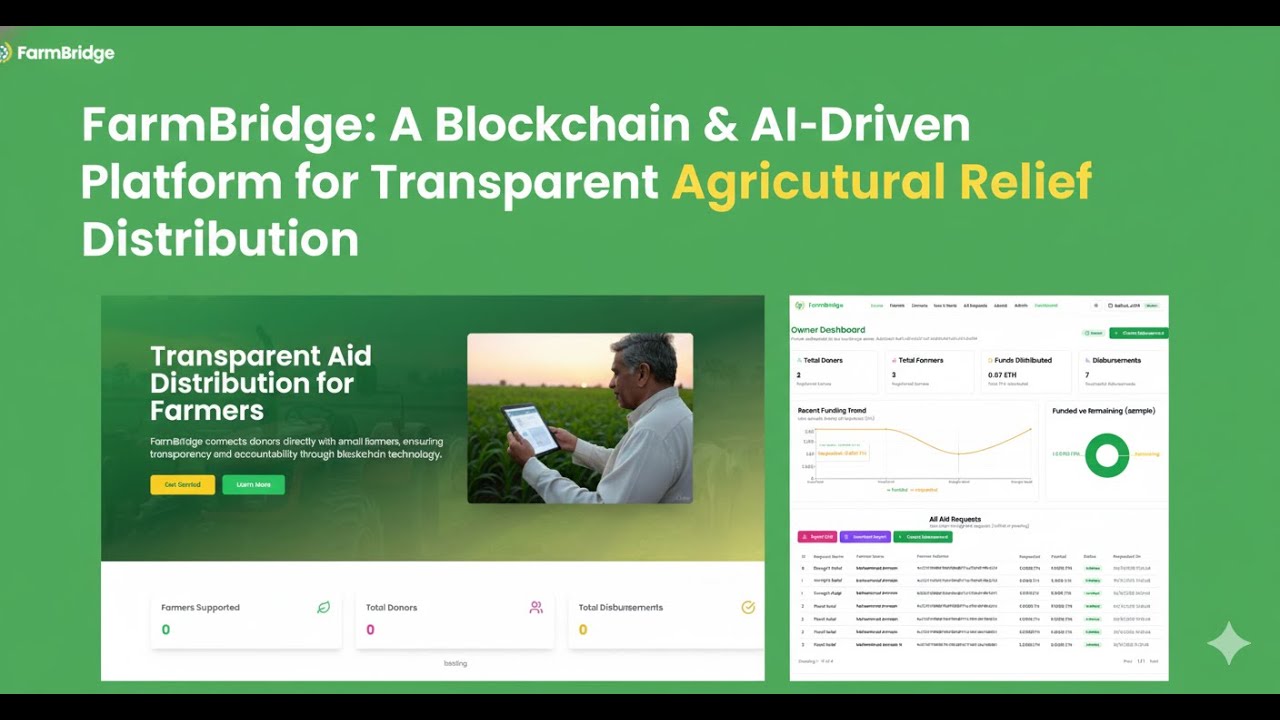 FarmBridge: A Blockchain & AI-Driven Platform for Transparent Agricultural Relief Distribution
