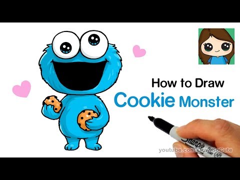 How To Draw Cookie Monster Step by Step – I'm Youtuber – Follow my ...