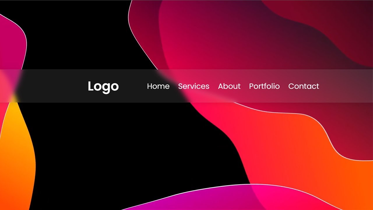 Glass Navbar with Video Background HTML & CSS  Tutorial