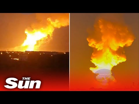 Huge explosions rock Crimea as Ukrainian kamikaze drones blitz Russian base
