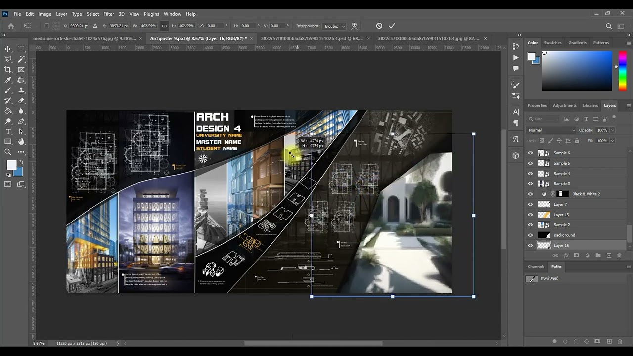 architecture poster template PSD (Architecture Presentation Sheet) - Num9
