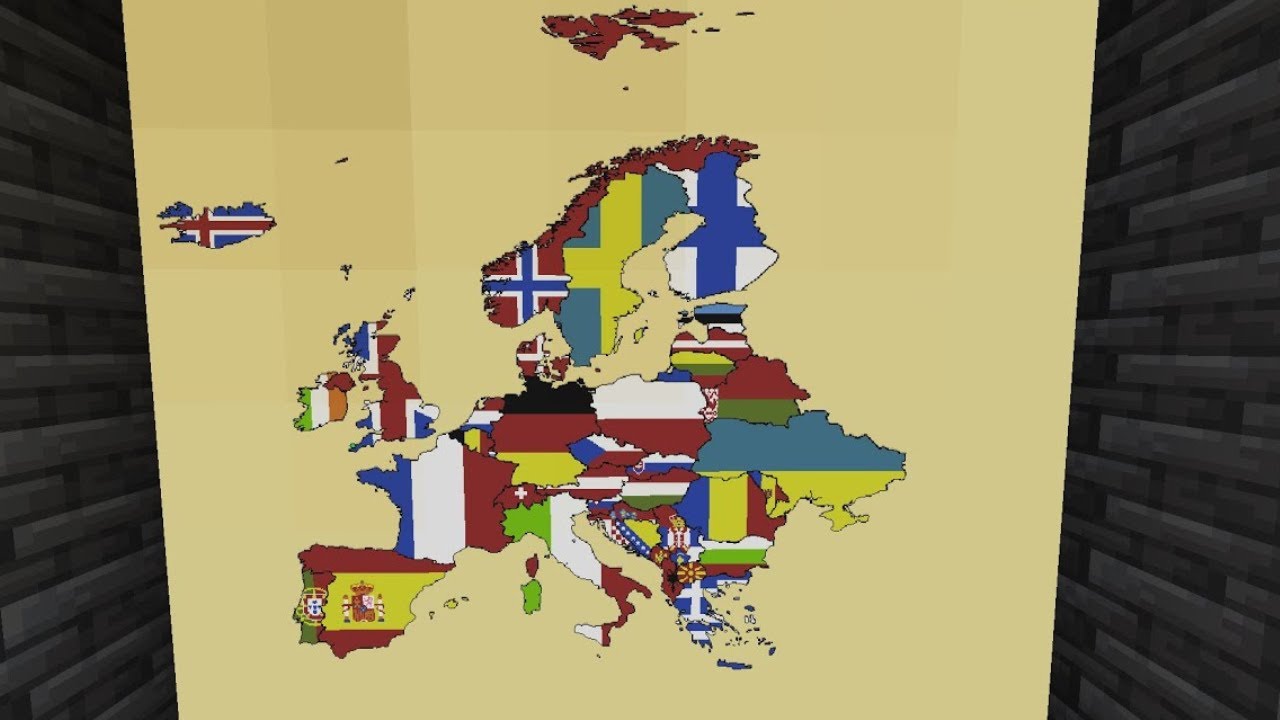 Minecraft Europe Flag Map Pixel Art
