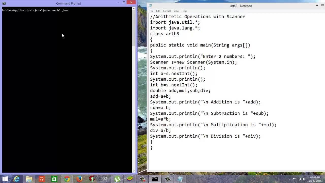 Arithmetic Operations with Scanner