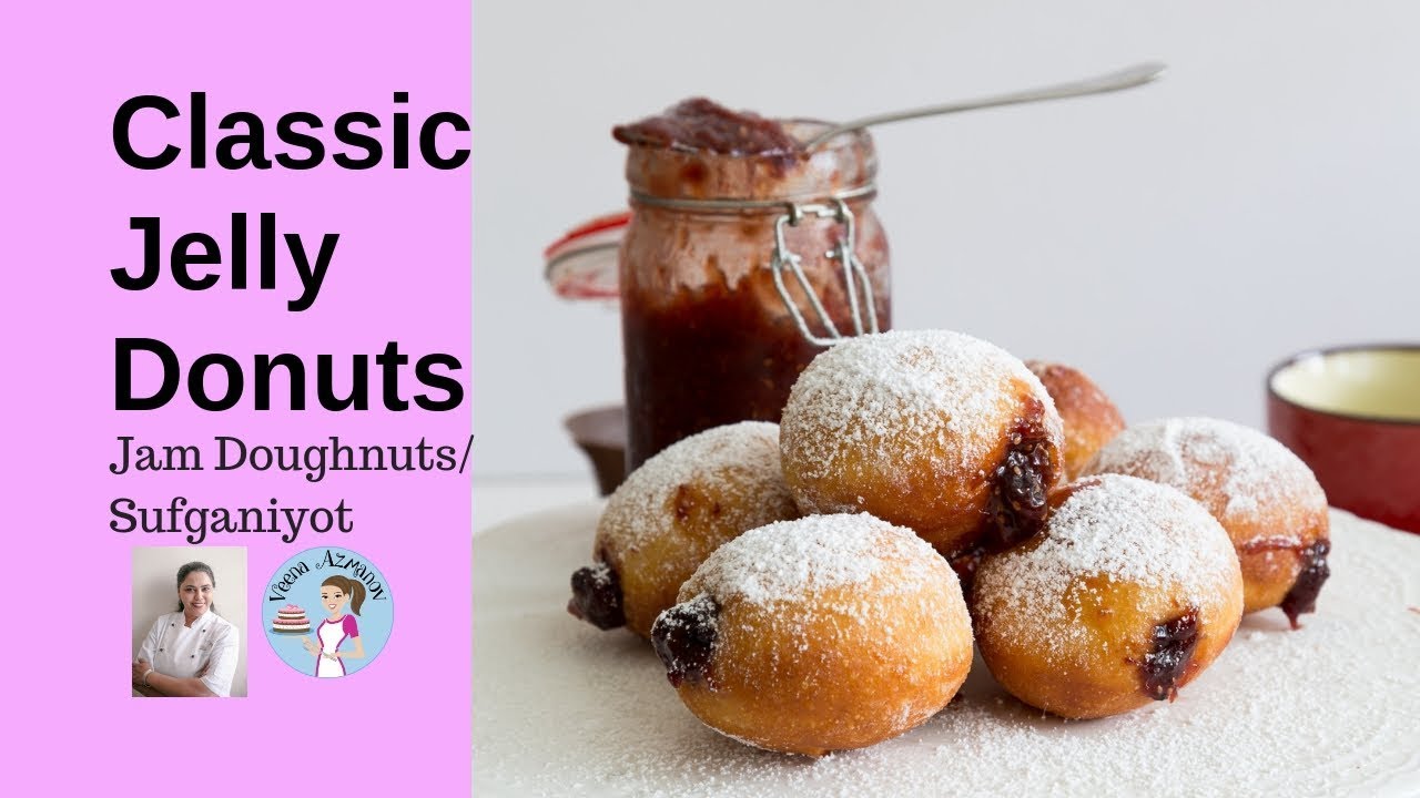 Classic Jelly Donuts  - Mini Jam Doughnuts - Sufganiyot