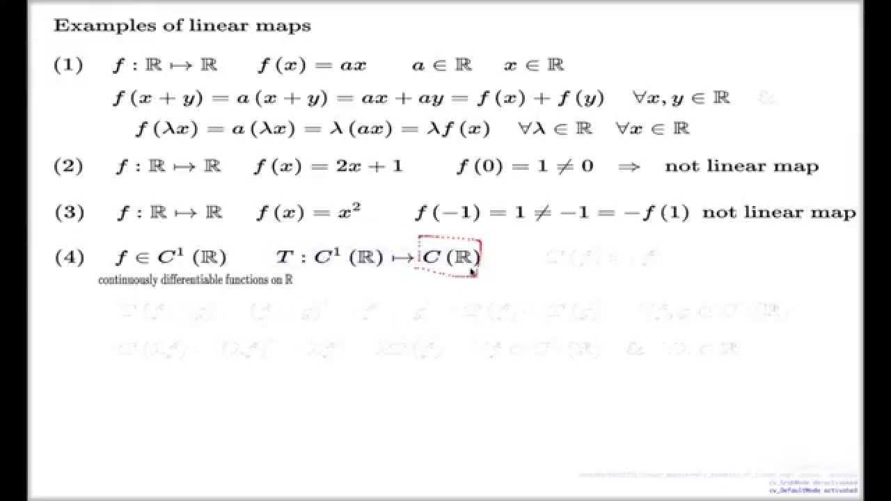Simple examples of linear maps