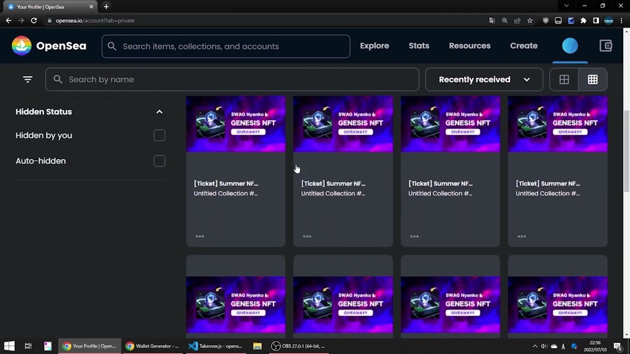 [Opensea Hack] Takeover The Hidden Collections 😎 [NFT Giveaway Bot V2]