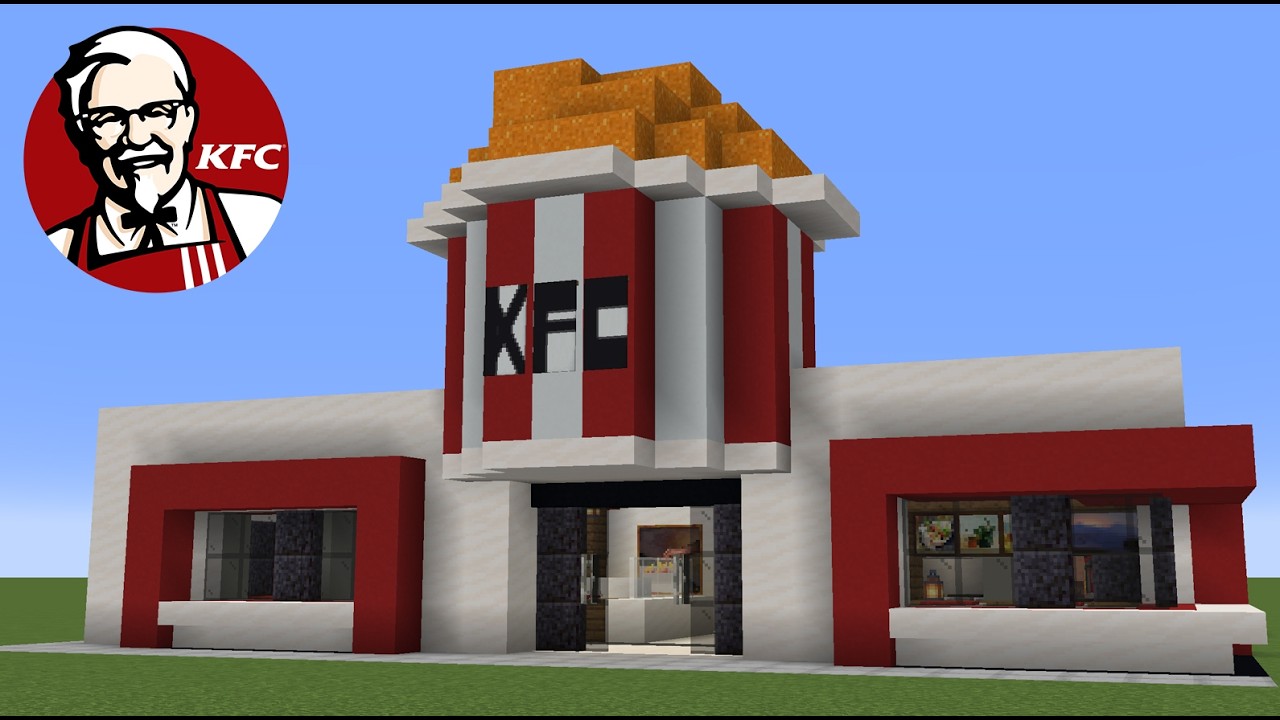 How To Build a Retro Style KFC In Minecraft 🍗🍟🥤